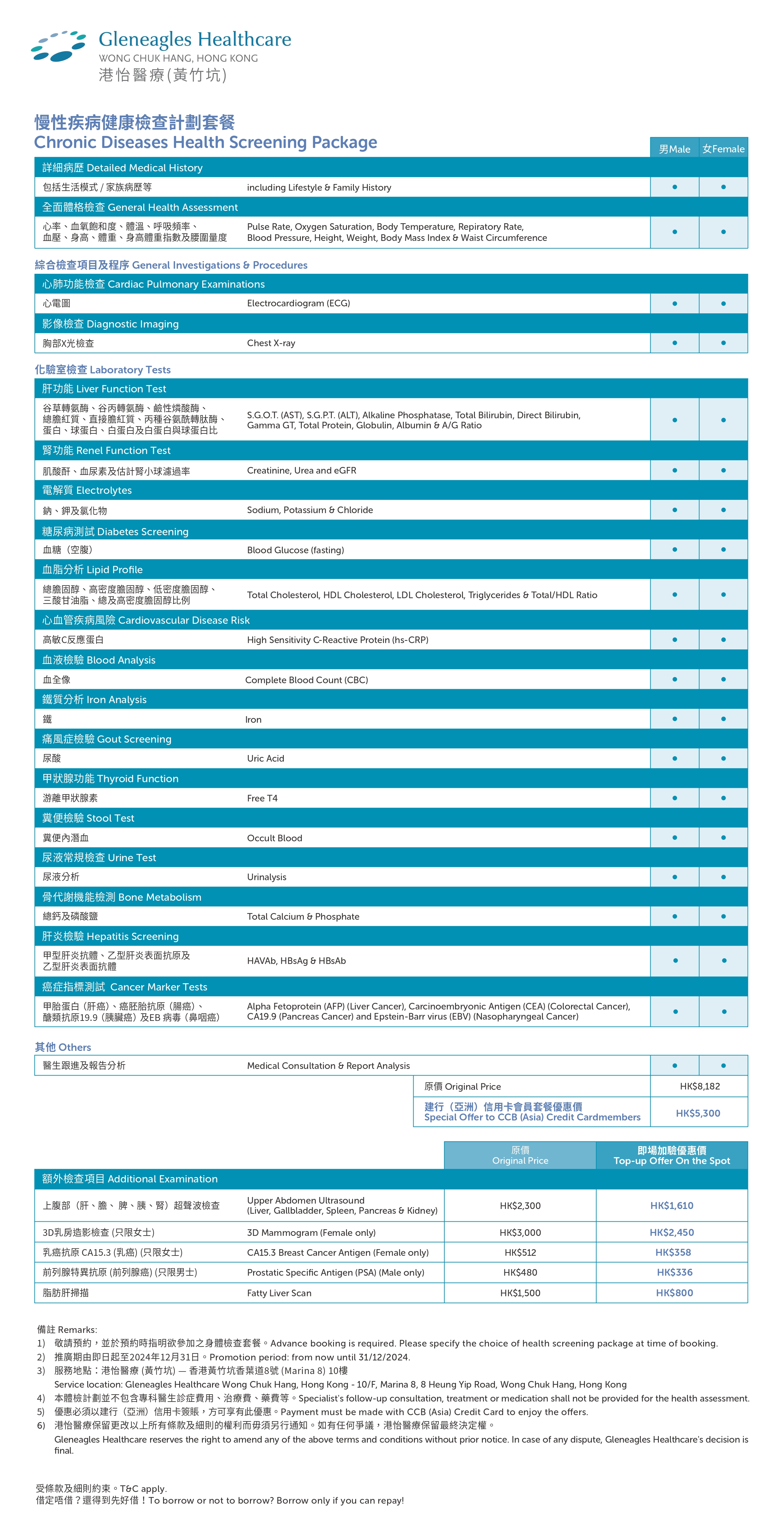 Privileges for CCB (Asia) Credit Cardmembers | Gleneagles Healthcare